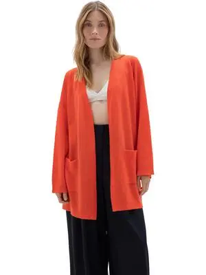 Johnstons Of Elgin Gauzy Cashmere Kimono Cardigan - Orange