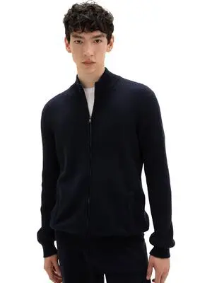 Johnstons Of Elgin Ribbed Cashmere Cardigan - Navy