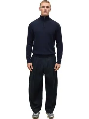 Johnstons Of Elgin Cashmere Zip Neck Jumper - Navy