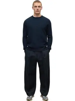 Johnstons Of Elgin Cashmere Waffle Knit Jumper - Navy