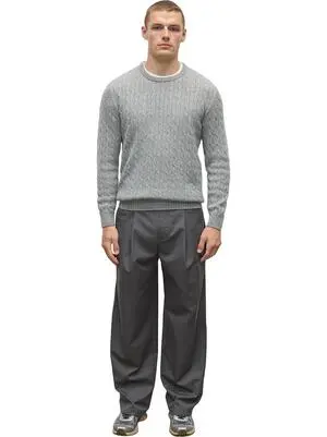 Johnstons Of Elgin Cable Knit Cashmere Jumper - Grey