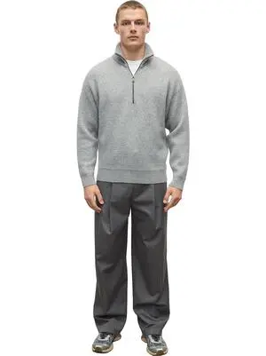 Johnstons Of Elgin Double Face Half Zip Jumper - Grey