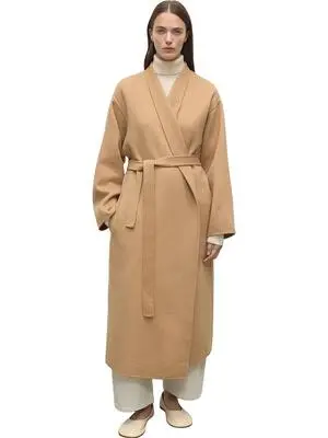 Johnstons Of Elgin Cashere Wrap Coat - Brown