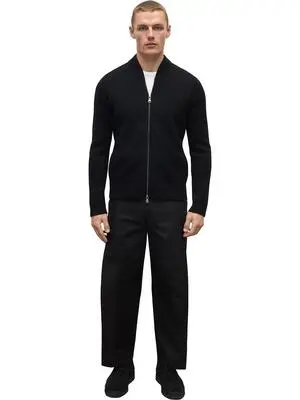 Johnstons Of Elgin Milano Stitch Cashmere Baseball Jacket - Black