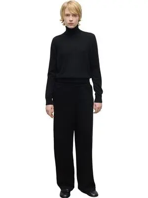 Johnstons Of Elgin Wide Leg Cashmere Trousers - Black