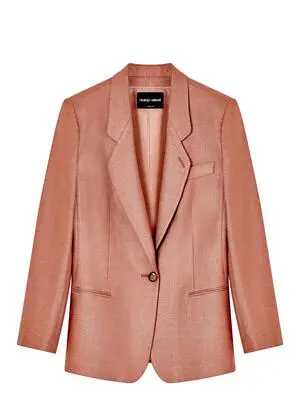 Giorgio Armani Silk And Wool Single-breasted Jacket - Orange