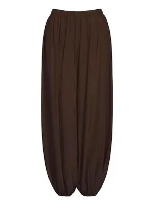 Aflalo Lolana Silk Tapered Pants Brown