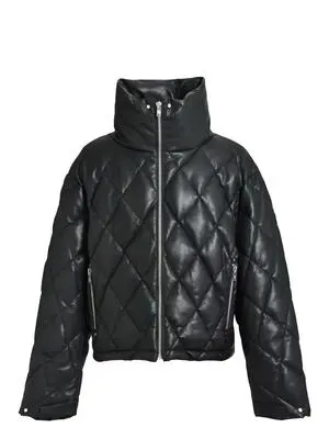 BREATH Quilted Funnel-neck Jacket - Black