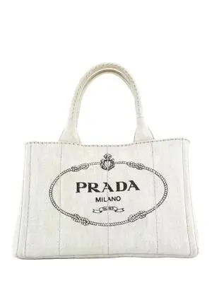 Prada Canapa Convertible Denim Mini Tote Bag - Blue