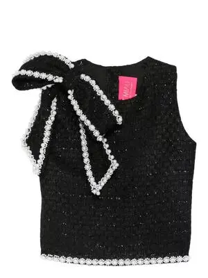 MIAU BY CLARA ROTESCU Koda Bow-embellished Top - Black