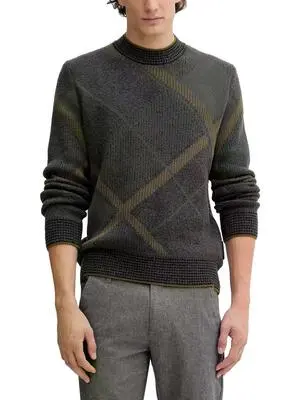MARC O'POLO Argyle Pattern Textured Knit Sweater