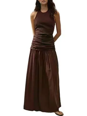Faithfull The Brand Tali Ruched Maxi Dress - Brown