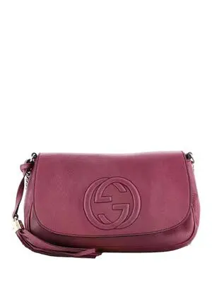 Gucci Soho Chain Leather Crossbody Bag - Purple