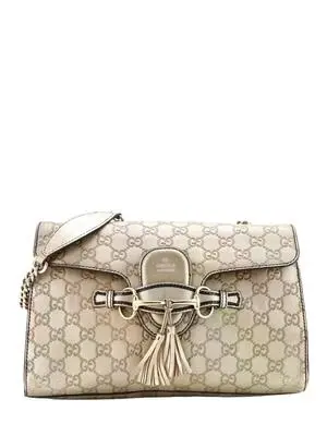 Gucci Emily Chain Flap Bag Sisma Leather Medium Gold