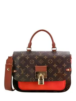 LOUIS VUITTON Vaugirard Handbag Monogram Canvas With Leather Satchel - Brown