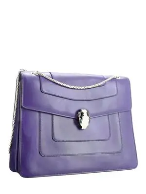 BVLGARI Serpenti Forever Leather Shoulder Bag - Purple