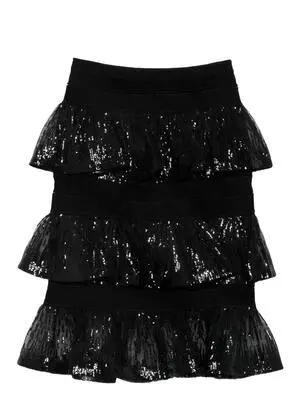 ELIE SAAB Sequin Ruffled Midi Skirt