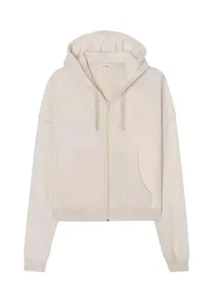 American Vintage Zip-up Textured Terry Hoodie - Neutrals