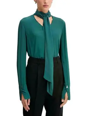 Patrizia Pepe Tie-detail Blouse - Green