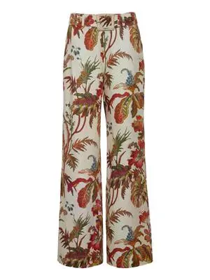 Cara Cara Mayflower Floral-print Trousers - Neutrals