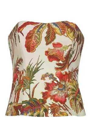 Cara Cara Agnes Floral Strapless Top - Neutrals