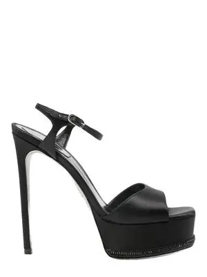 Rene Caovilla 150mm Embellished Platform Sandals - Black