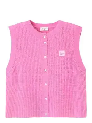 American Vintage East Sleeveless Buttoned Cardigan - Pink