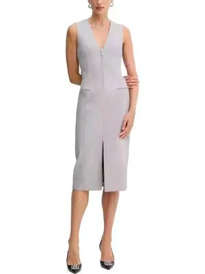 Patrizia Pepe Zip-fastening Sleeveless Midi Dress - Grey