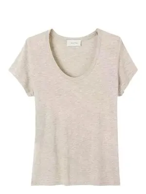 American Vintage Jacksonville Scoop Neck T-Shirt Neutrals