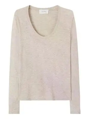 American Vintage Long-sleeved Scoop-neck T-shirt - Neutrals