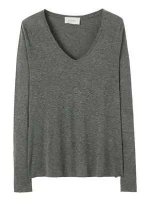 American Vintage Jacksonville V-neck Long-sleeved Top - Grey