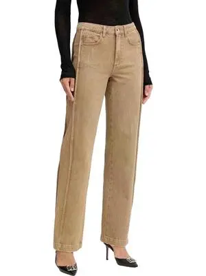 Patrizia Pepe Logo-appliqué Straight Leg Jeans - Neutrals