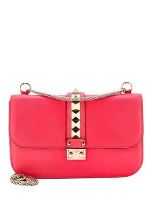 Valentino Garavani Glam Lock Leather Shoulder Bag - Pink