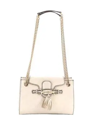 Gucci Emily Chain Flap Ssima Leather Small Shoulder Bag - Neutrals