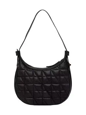 Geox Quilted Zip-up Shoulder Bag - Black