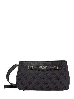 Guess Monogram Crossbody Bag - Black