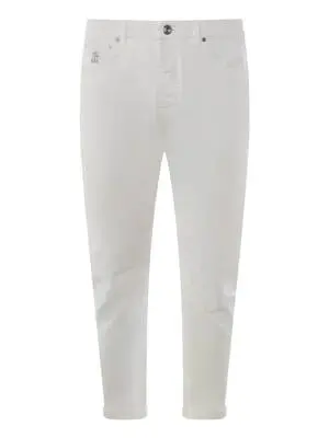 Brunello Cucinelli Logo-patch Jeans - White