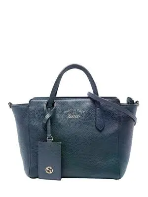 Gucci Mini Leather Swing Satchel - Blue