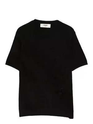 Fendi Pattern Short-sleeve Top - Black