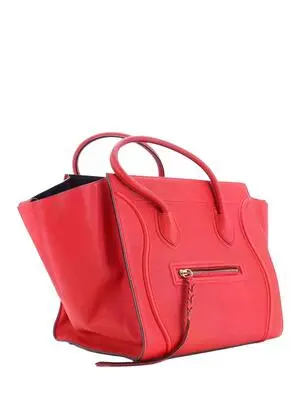 Celine Phantom Bag Grainy Leather Tote Bag - Red