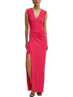 PATRIZIA PEPE V-Neck Split Maxi Dress