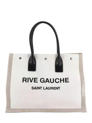 Saint Laurent Rive Gauche Shopper Small Tote Bag - Neutrals