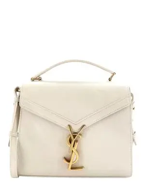 Saint Laurent Cassandra Top Handle Mini Shoulder Bag - Neutrals