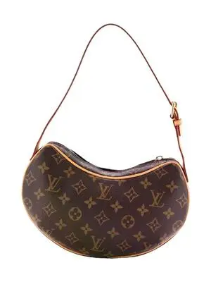 LOUIS VUITTON Croissant Handbag Monogram Canvas Pm Hobo Bag - Brown
