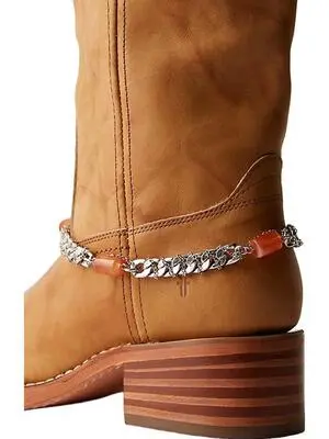 Free People Chain Boot Harness Worn Silver