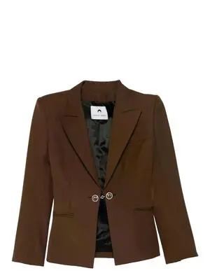 MARINE SERRE Buttoned Wool Jacket - Brown