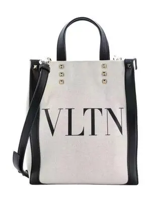 Valentino Garavani Grande Plage Vltn Canvas Mini Tote Bag - Neutrals