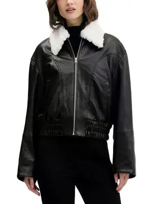 HUGO Shearling Zip-Up Jacket