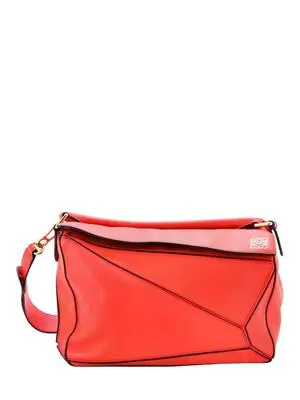 Loewe Puzzle Leather Shoulder Bag - Red