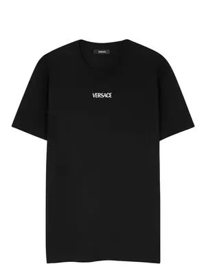 Versace Embroidered-logo T-shirt - Black
